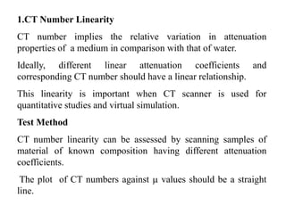 PERFORMANCE EVALUATION OF COMPUTED TOMOGRAPHY (CT) SCANNERS | PPT