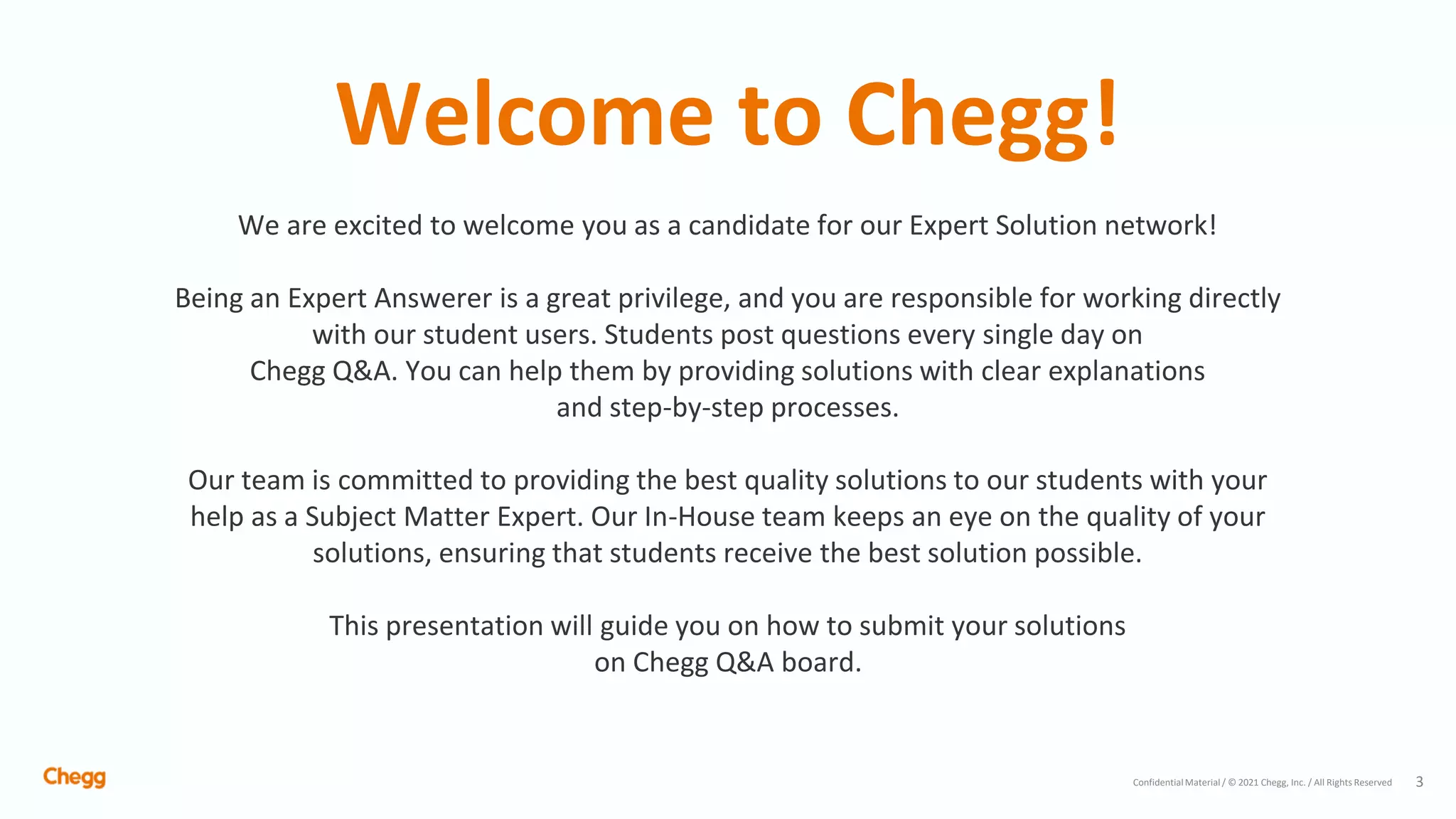 QA and guidelines for chegg | PDF