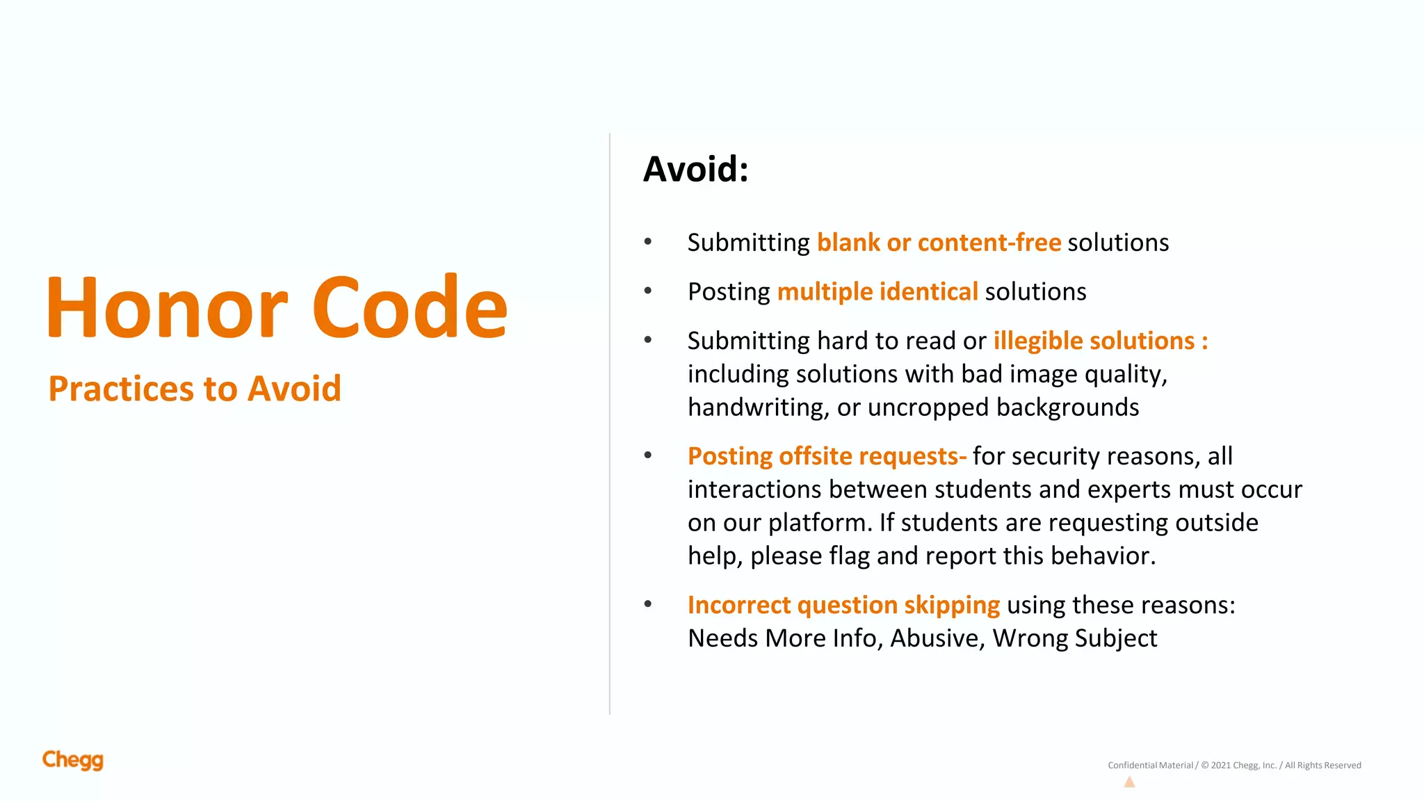 QA and guidelines for chegg | PDF