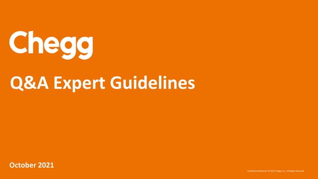 QA and guidelines for chegg | PDF