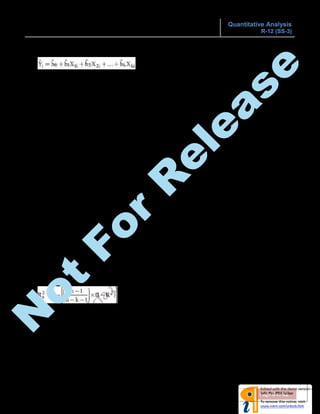 Quantitative Methods - Level II - CFA Program | PDF