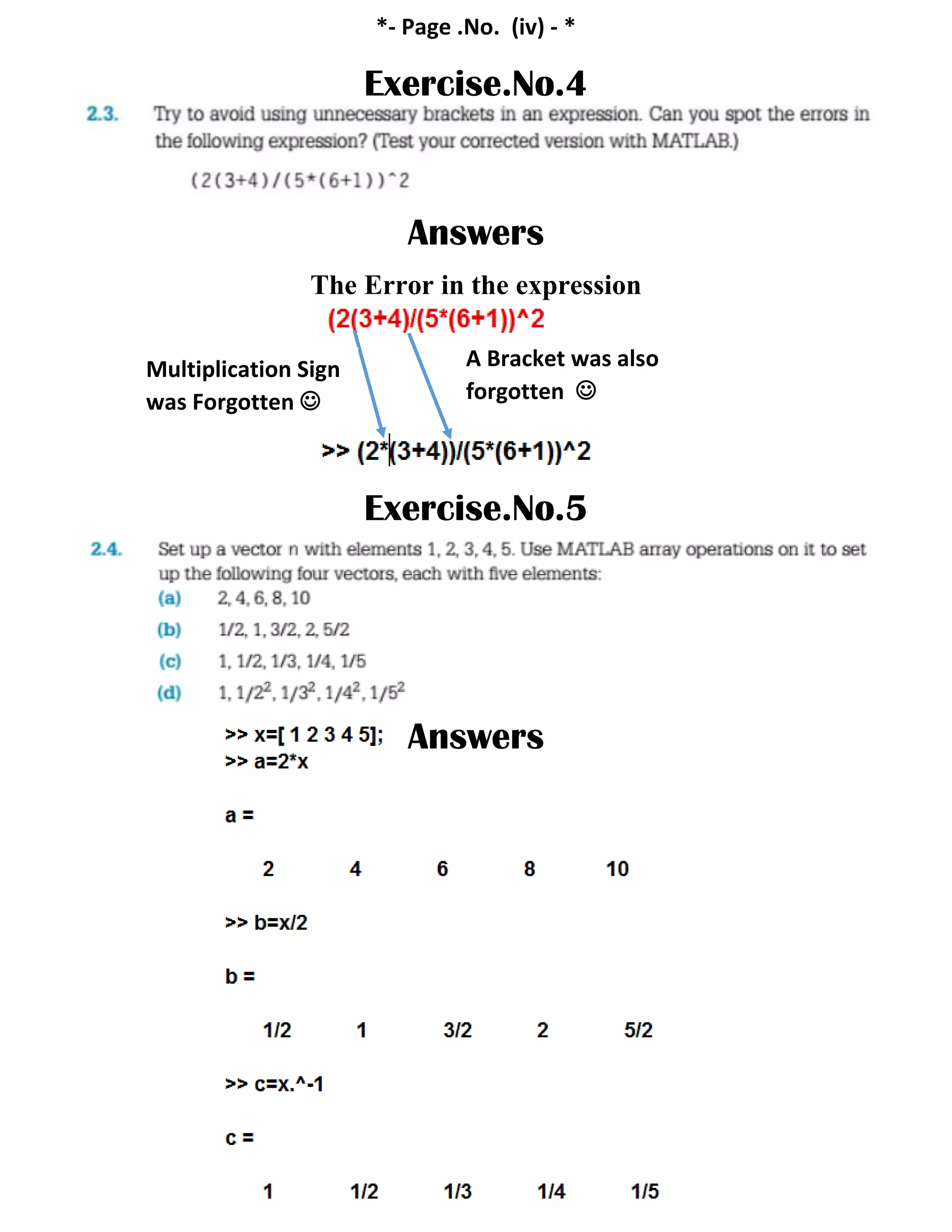 Exercises On MATLAB | PDF