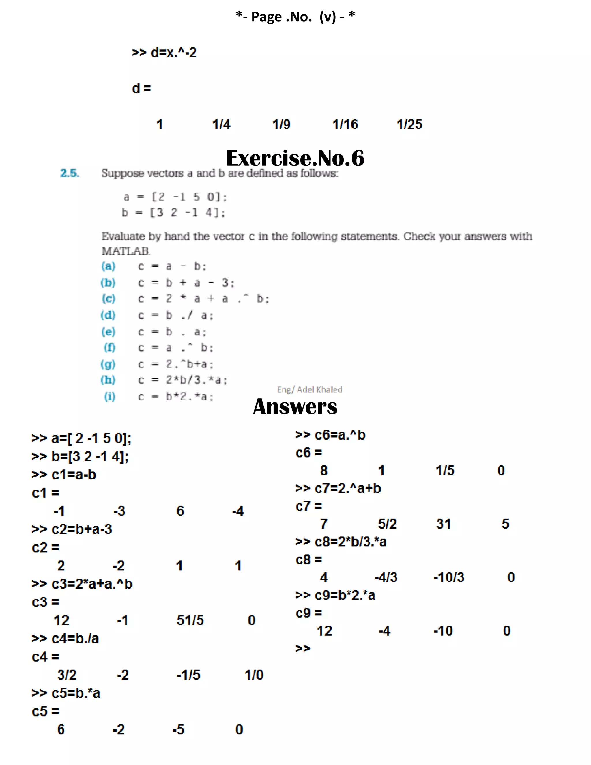 Exercises On MATLAB | PDF
