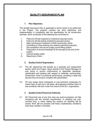 QA-QC-Plan.pdf and how to build up a qa&qc plan for company | PDF