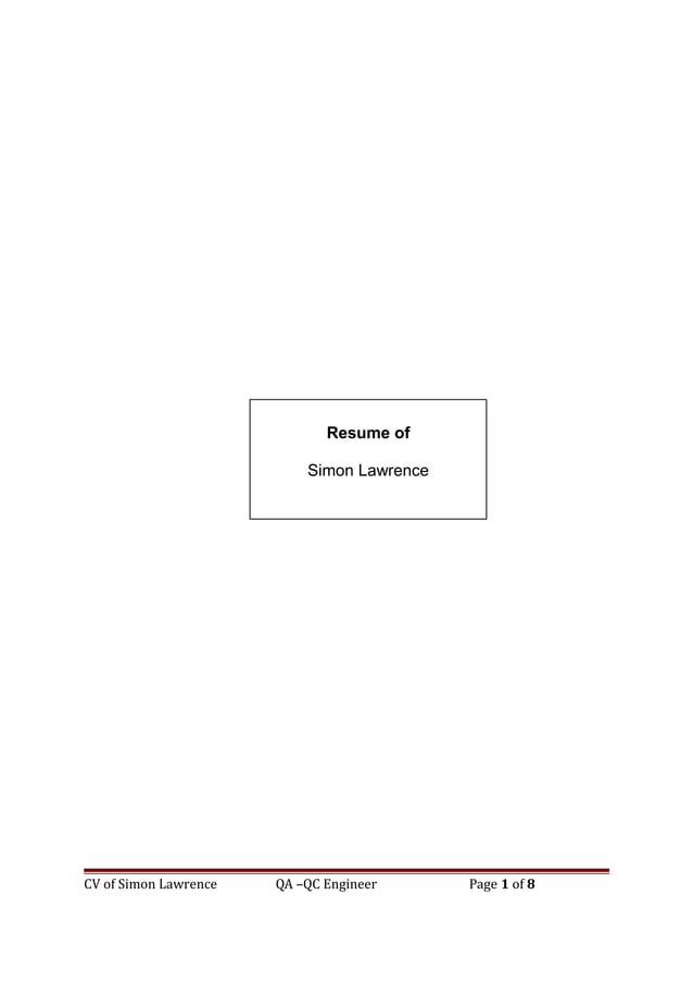 QA/QC Engineer - simon lawrence | PDF