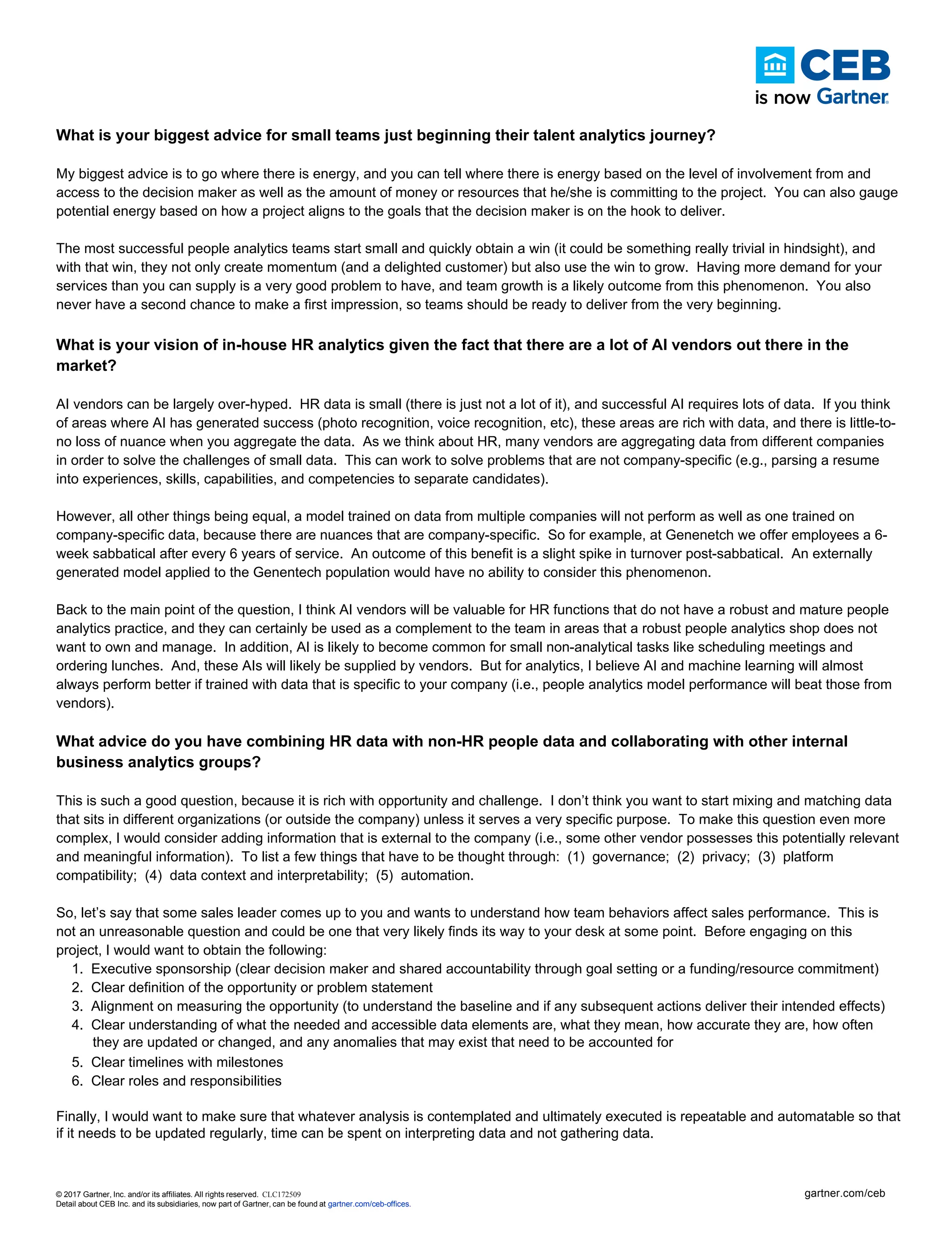 Interview with Head of Genentech People Analytics | PDF