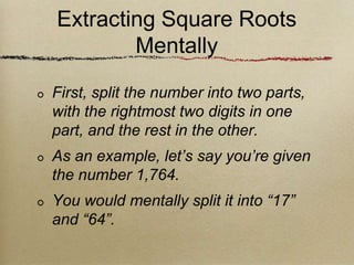 Qa05 square root and cube root | PPTX