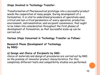 Product development and technology transfer M pharm | PPTX