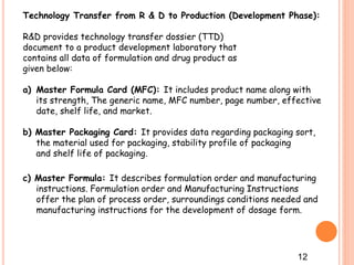 Product development and technology transfer M pharm | PPTX