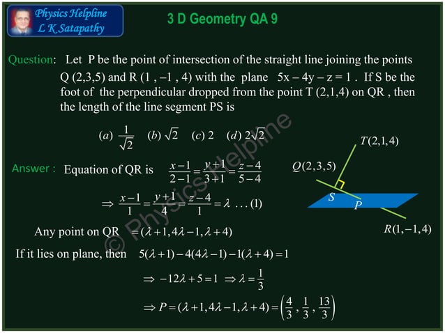 3D Geometry QA 9 | PPTX