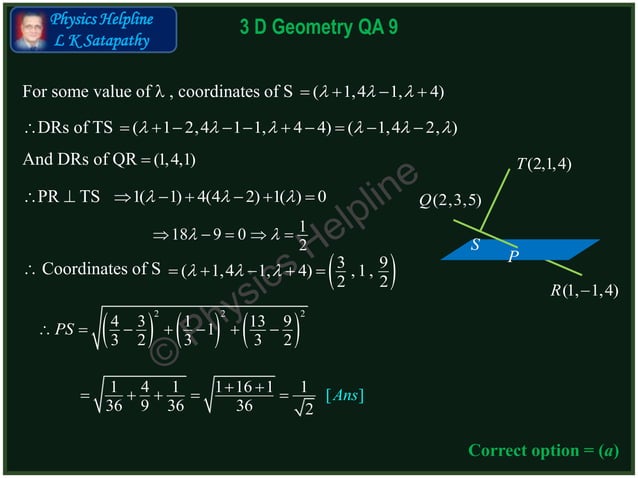 3D Geometry QA 9 | PPTX