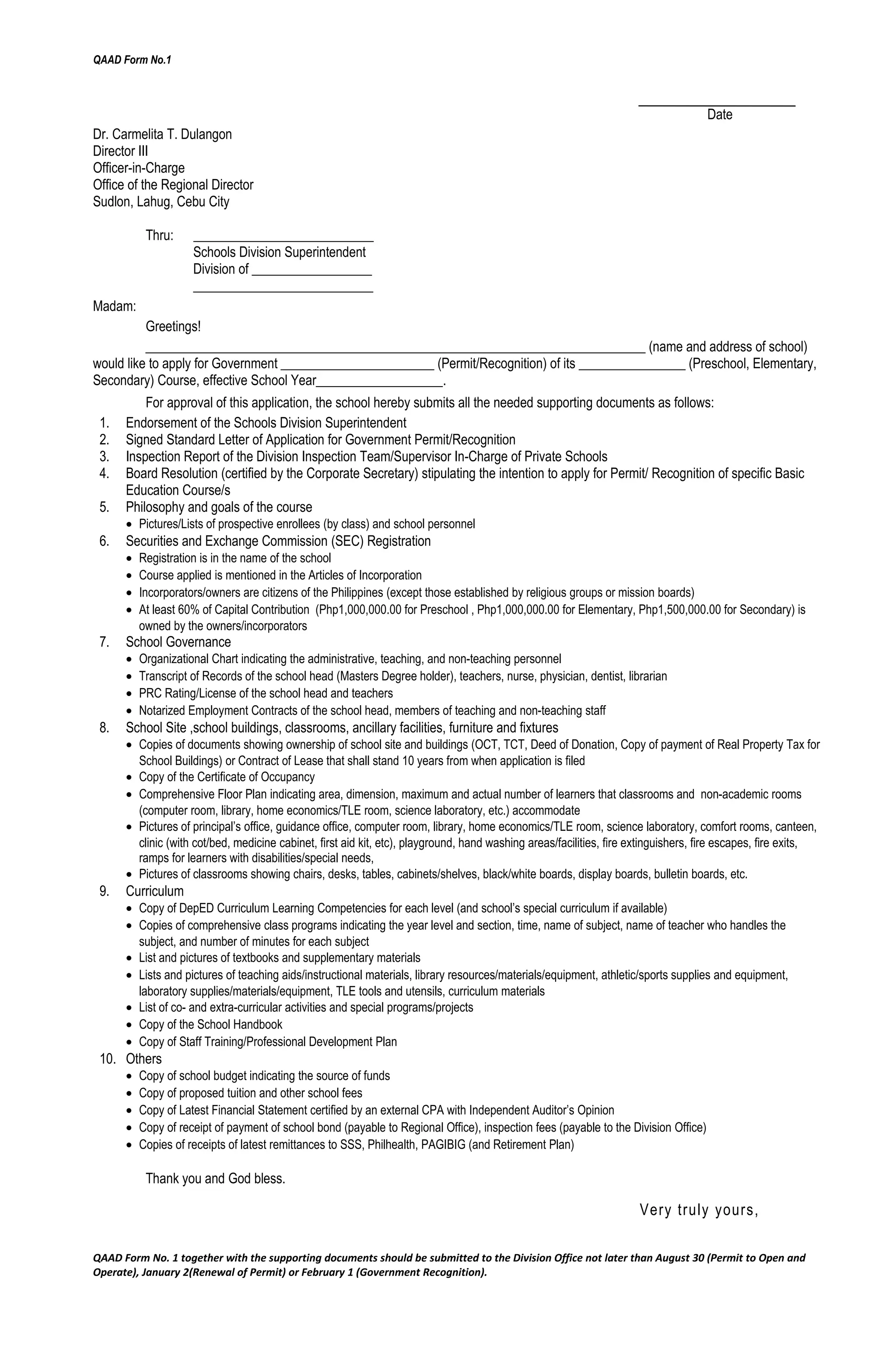 QAAD Form 1- Application for Government Temporary Permit and ...