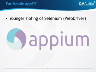 QAAgility Presentation - Cucumber with Appium | PPT