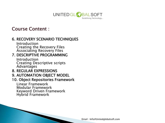 Qa Automation Testing Online Training In India Ppt 5212