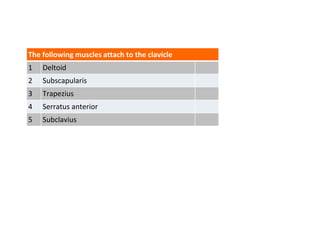 Exam Questions Clavicle | PPTX