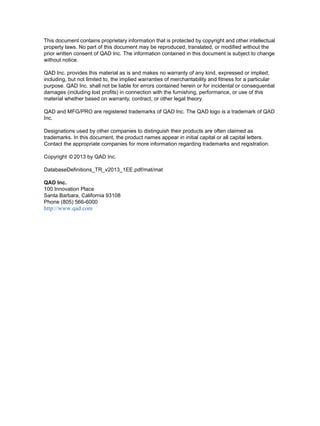 QAD Database Definitions Technical Reference - QAD2013.1EE