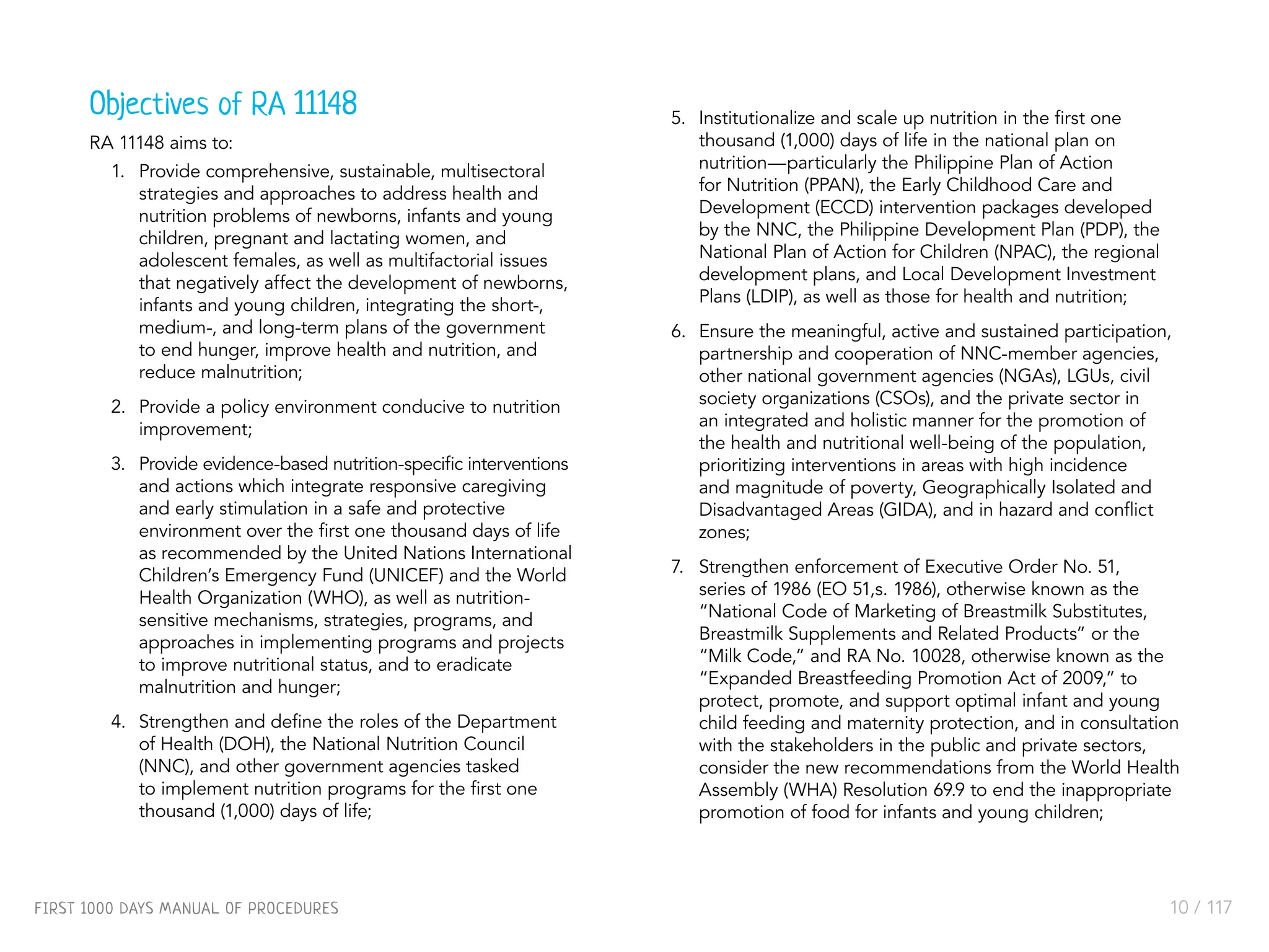 First 1000 Days Manual of Procedures | PDF