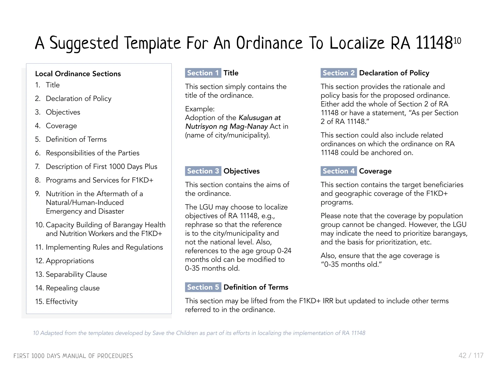 First 1000 Days Manual of Procedures | PDF