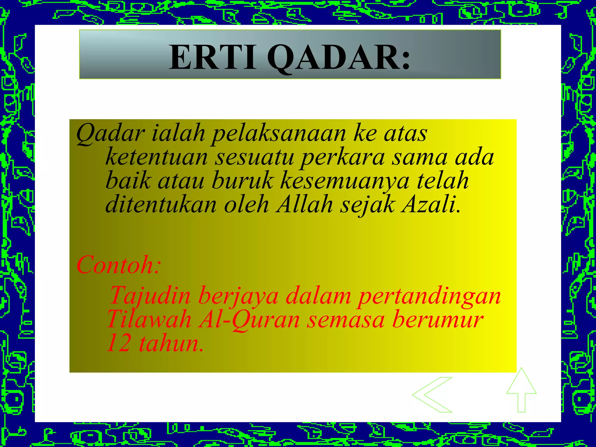Qada' dan qadar. skcl | PPT
