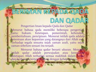 Qada, qadar | PPT