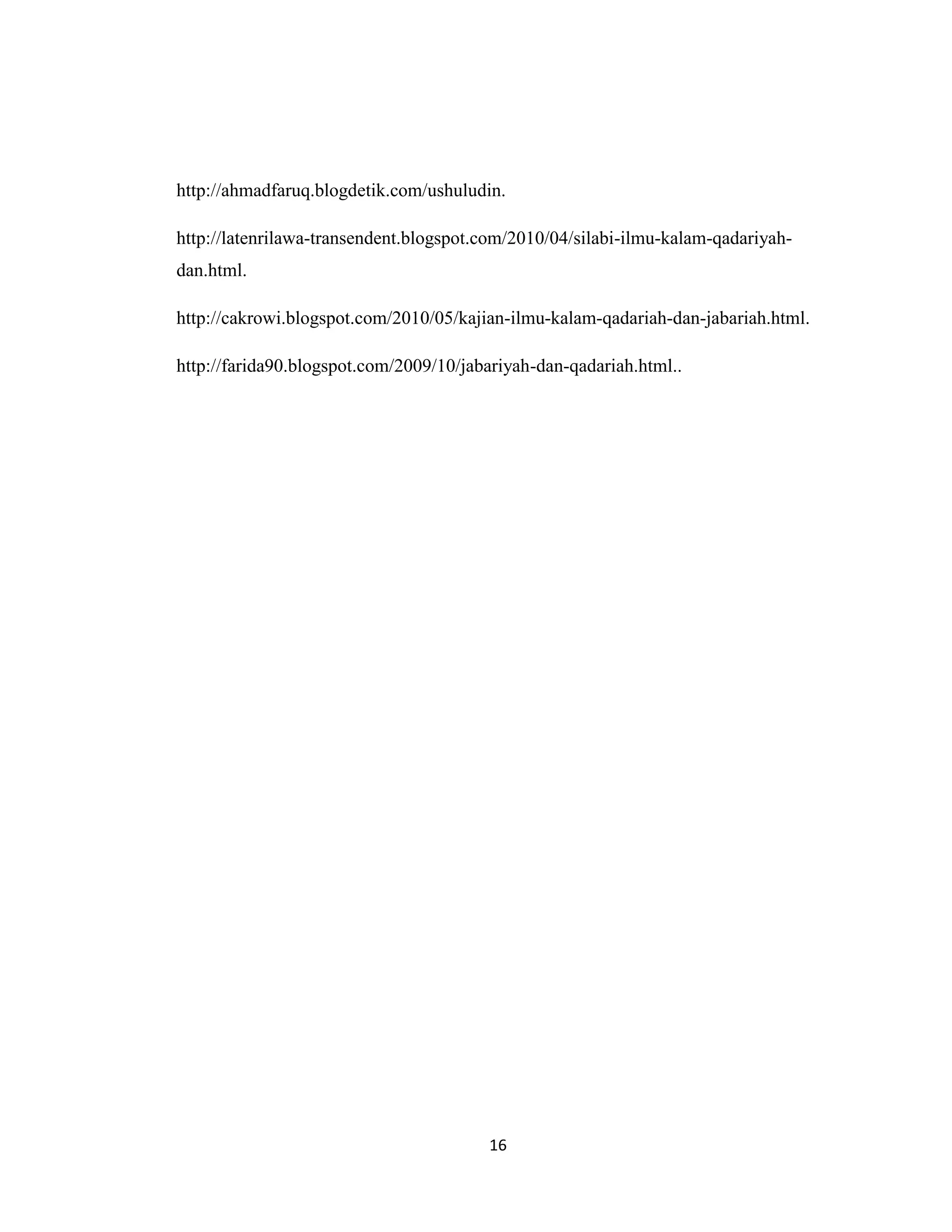 Qadariah dan jabariah | DOCX
