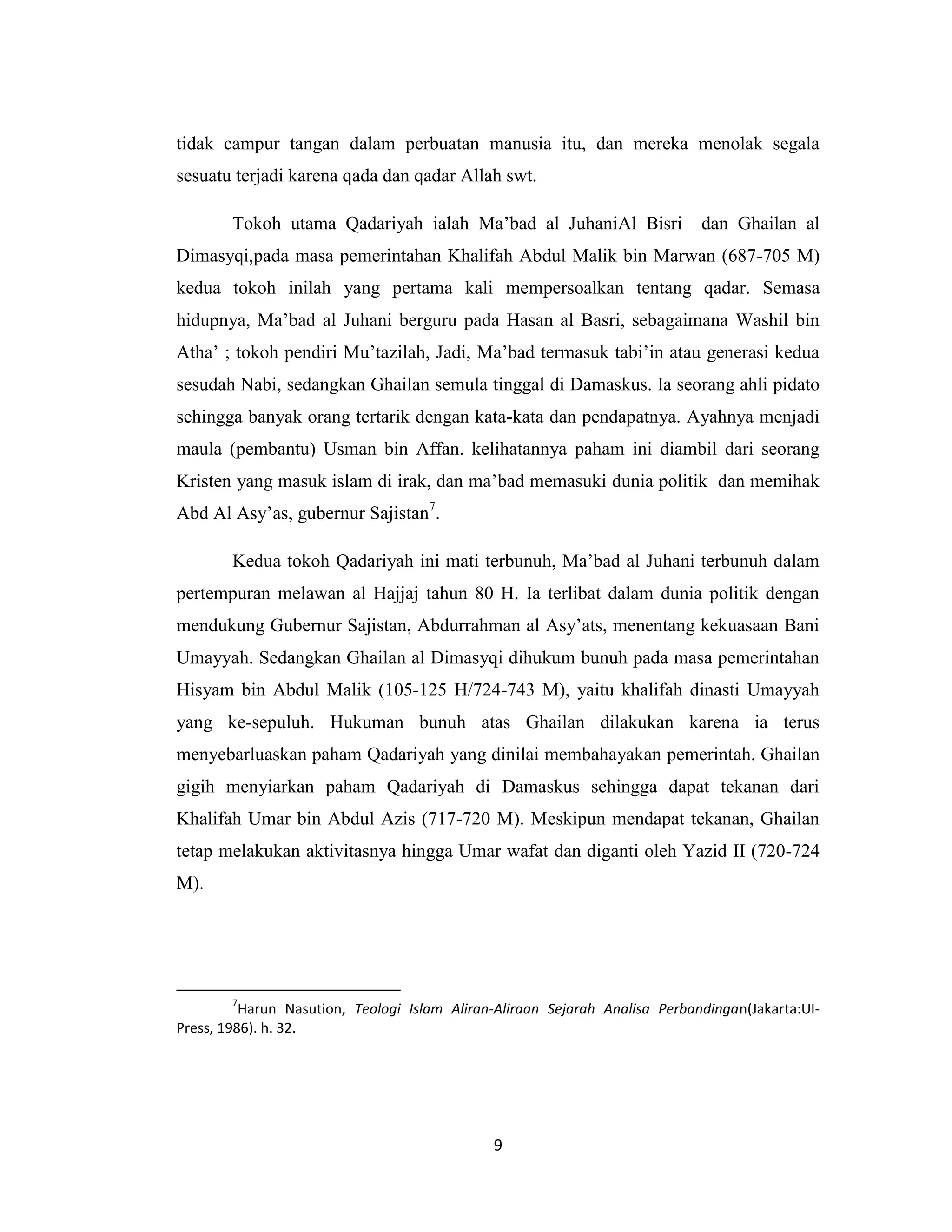 Qadariah dan jabariah | DOCX