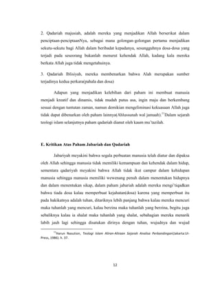 Qadariah dan jabariah | DOCX