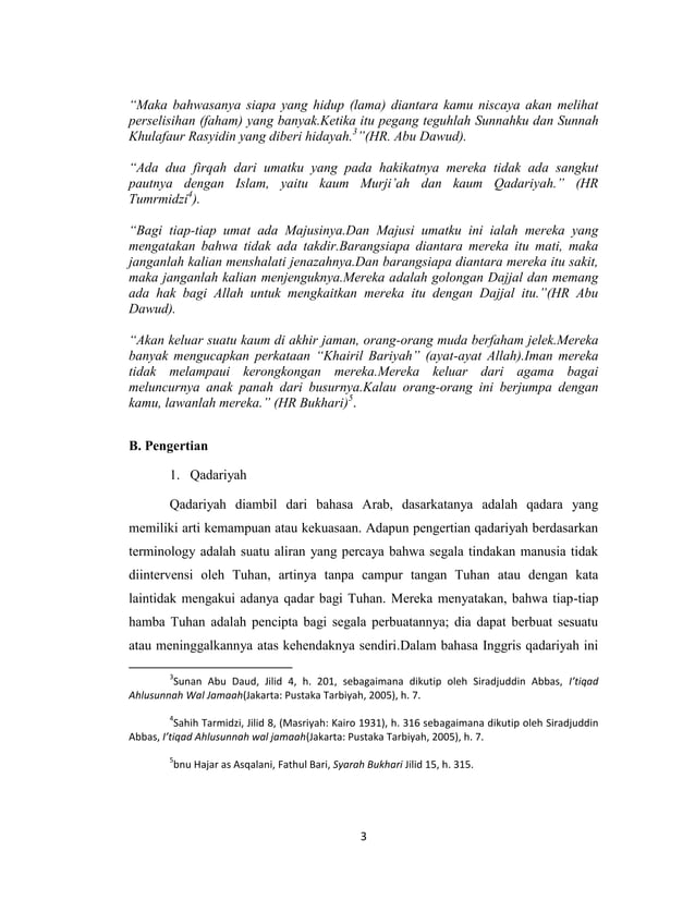 Qadariah dan jabariah | DOCX