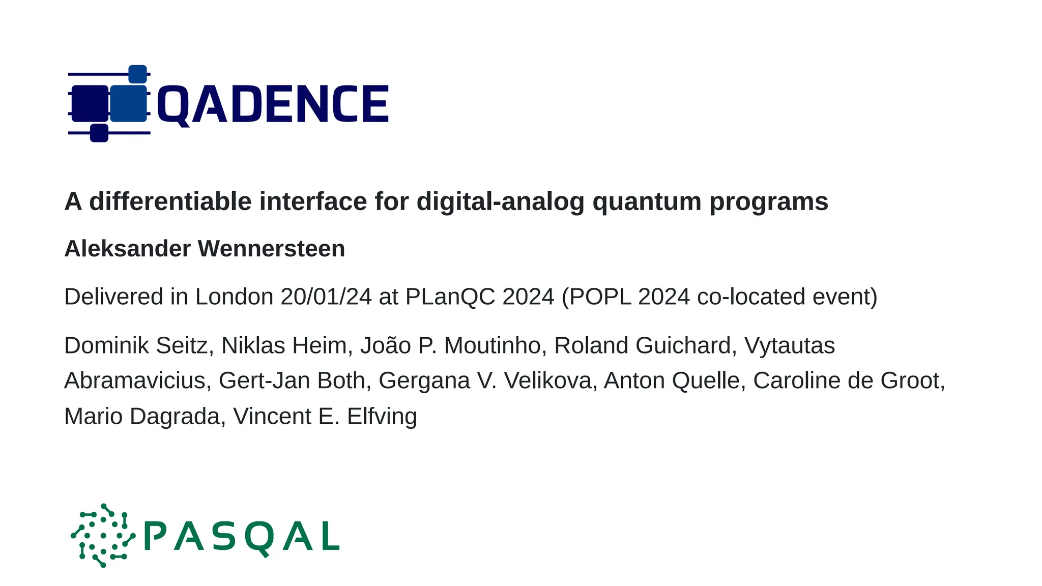 Qadence: A differentiable interface for digital-analog quantum programs ...