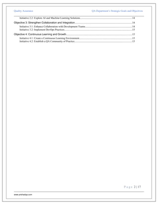 QA Strategic Plan for 5 Years from TMMI Initial to Level 5 | PDF