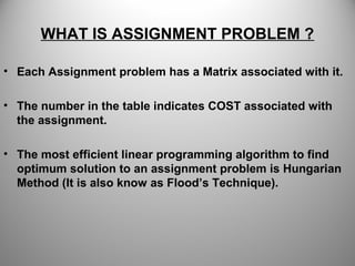 Assignment Problem | PPT