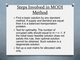 Transportation Modelling - Quantitative Analysis and Discrete Maths | PPTX