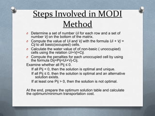 Transportation Modelling - Quantitative Analysis and Discrete Maths | PPTX