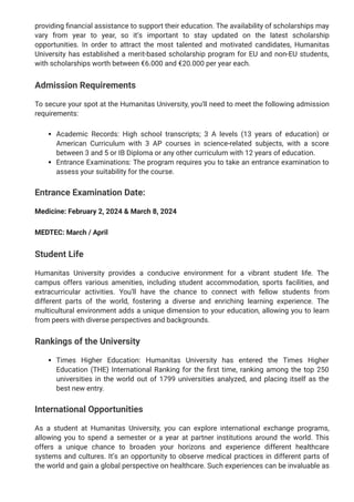 Humanitas University Italy: Advancing Medical Education | PDF