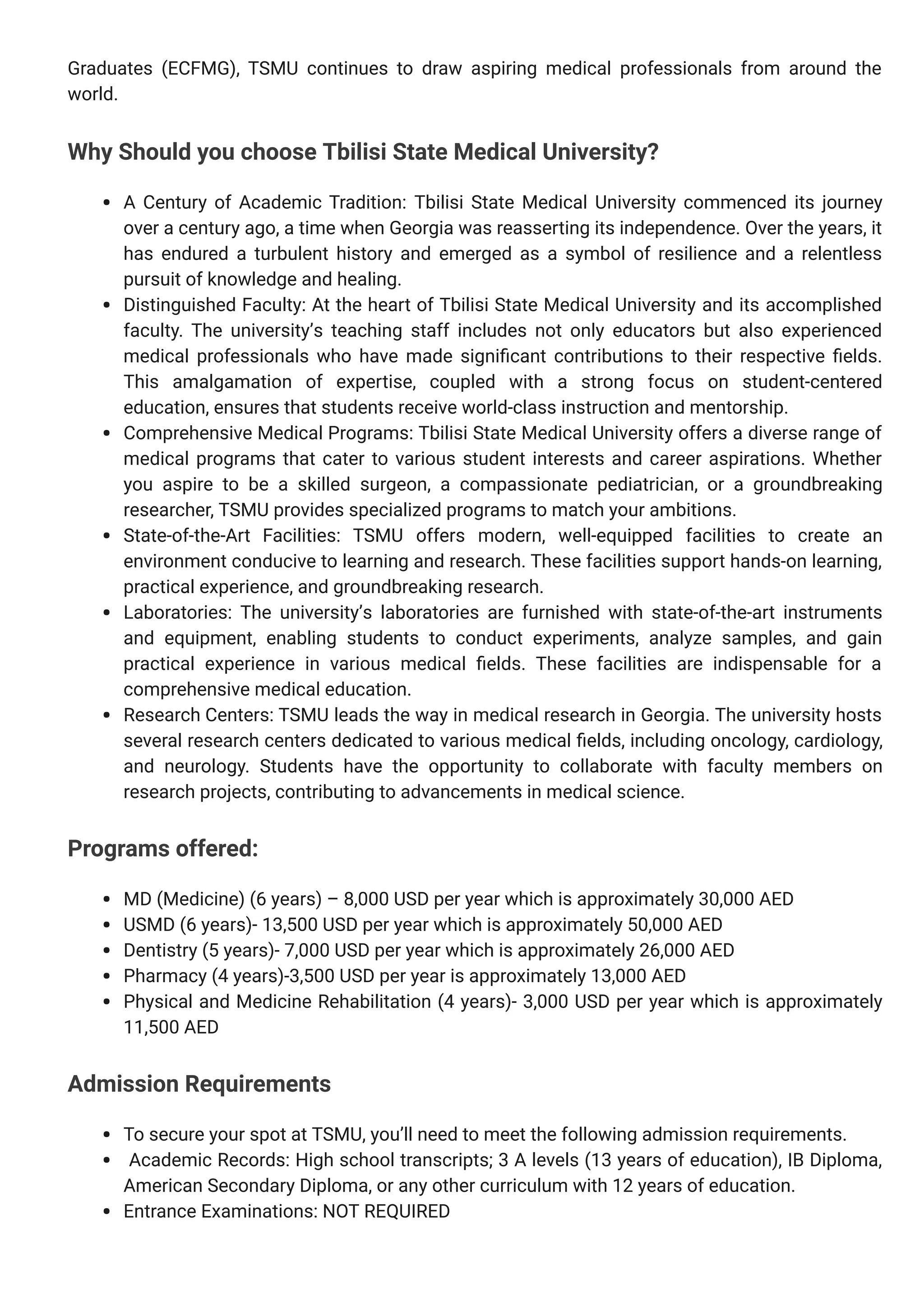 Tbilisi State Medical University: Leading Medical Education | PDF