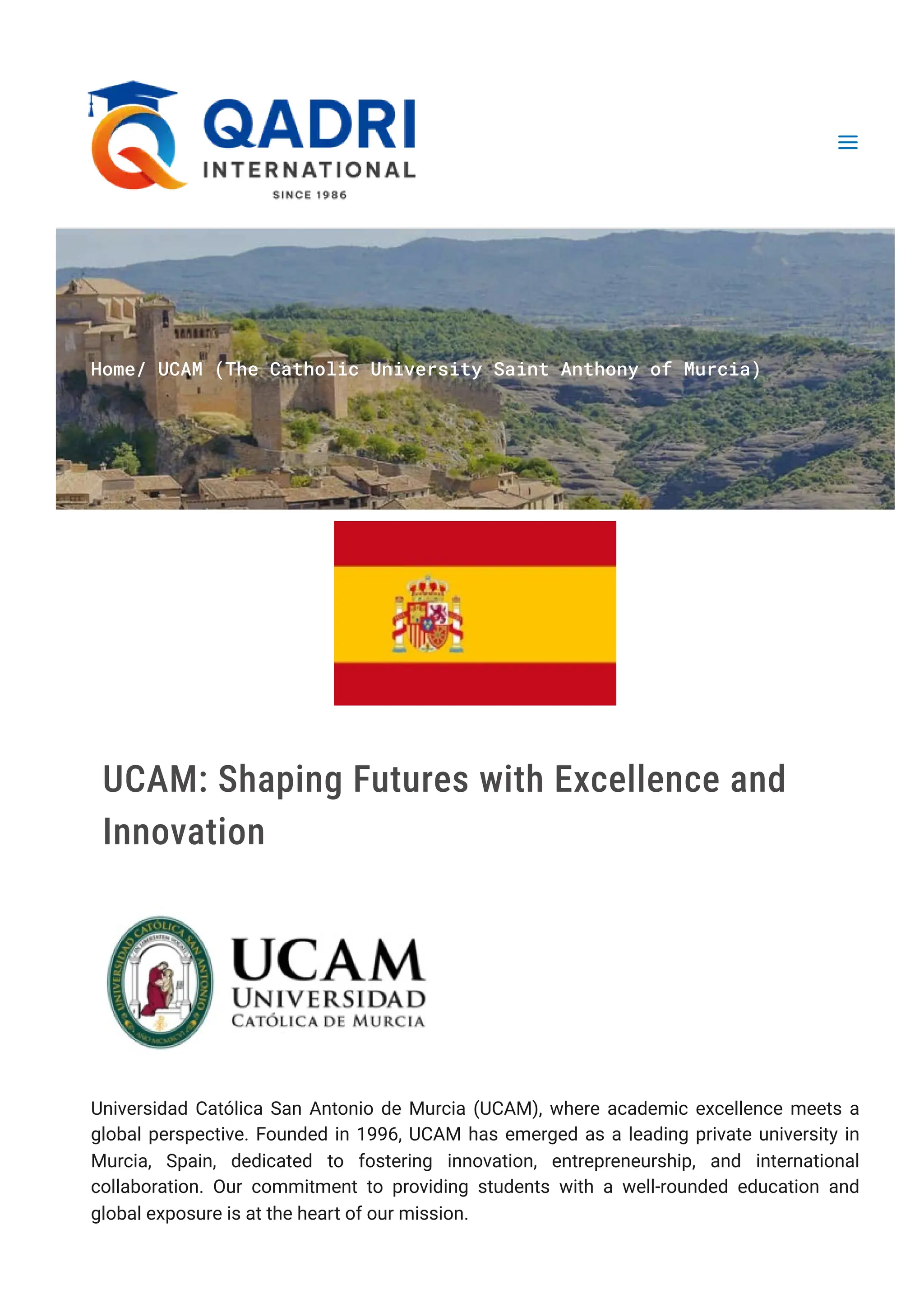 Bridging Education with UCAM Catholic University of Murcia | PDF