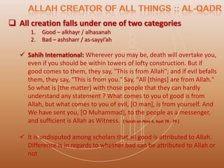 Qadr or Predestination in Islam | PPTX