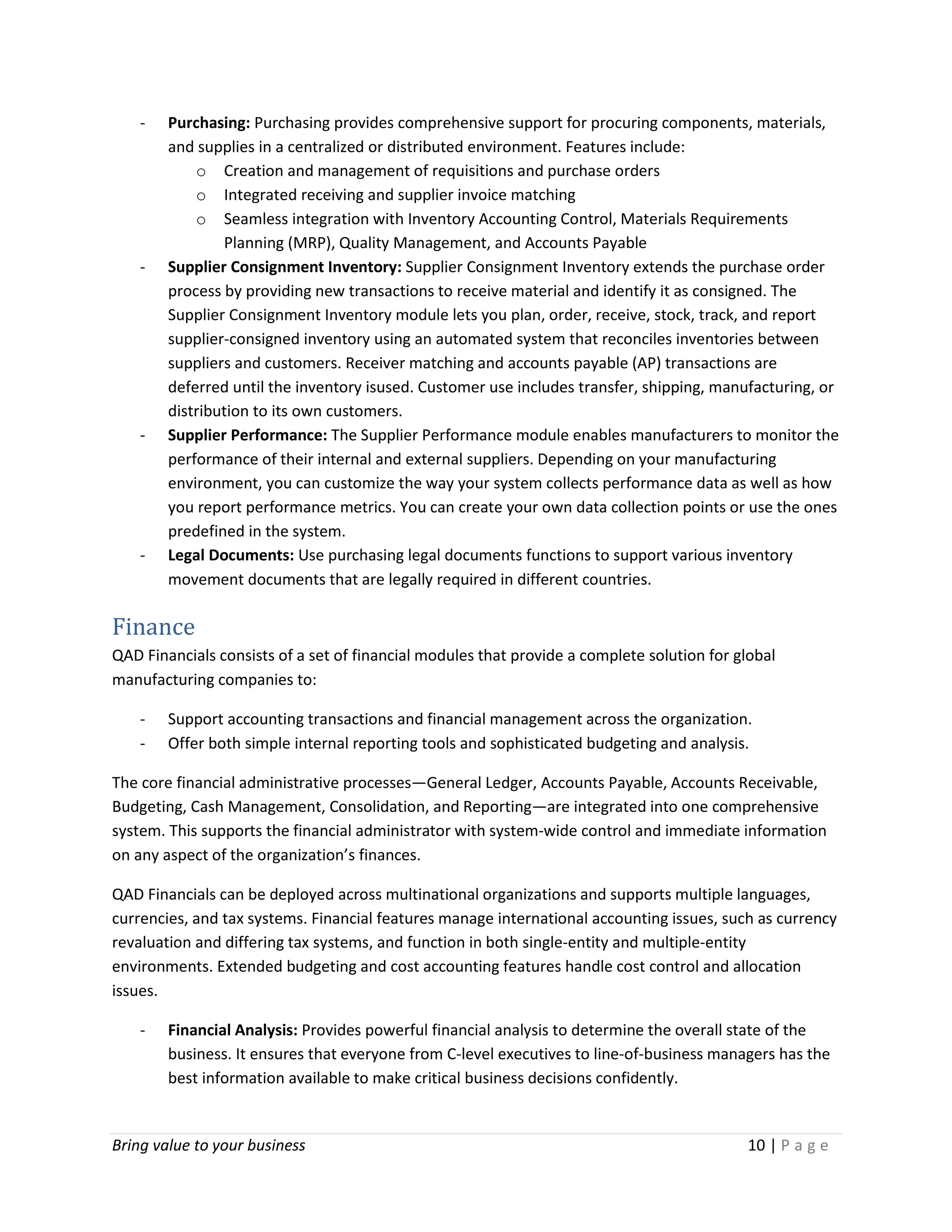 QAD solution (ENG) | PDF