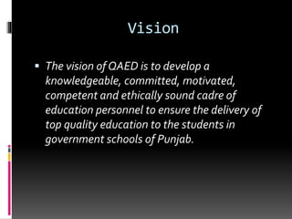 Quaid E azam Academy For Educational Development QAED | PPTX