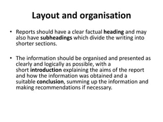Writing a report | PPTX