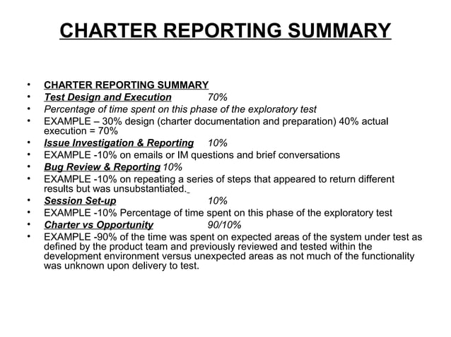 Qa exploratory test charter template | PPT