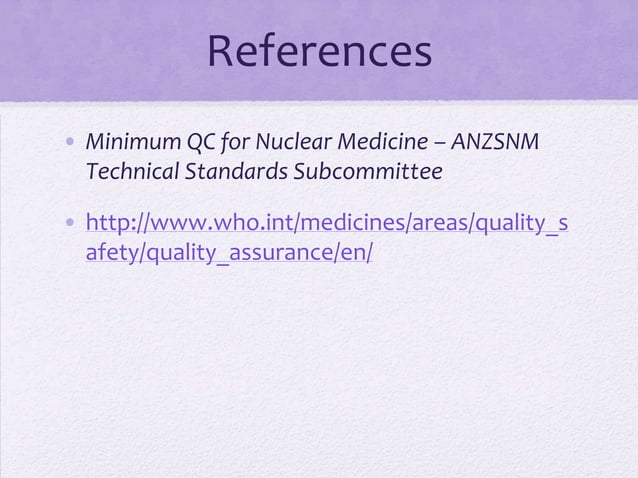 QC Gamma Camera | PPTX | Medical Tests | Medical Health