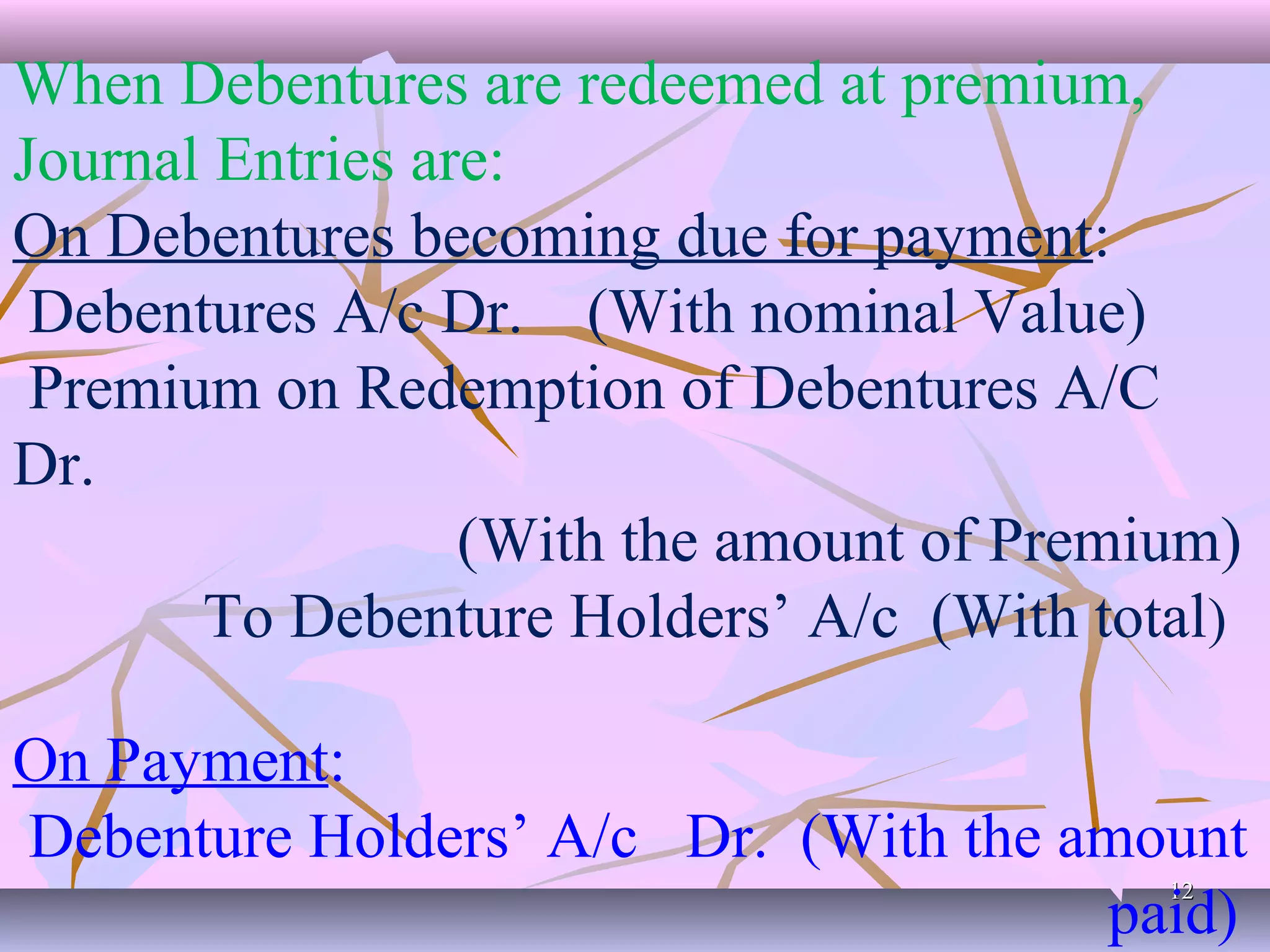 Redemption of debentures by N.Bala Murali Krishna | PPT