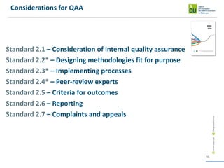 QA in blended and online education: Main findings of the ENQA WG E ...