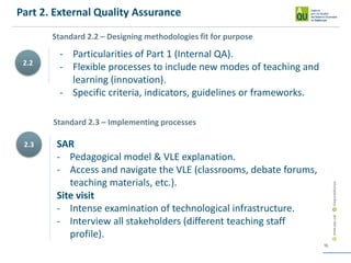 QA in blended and online education: Main findings of the ENQA WG E ...