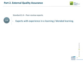 QA in blended and online education: Main findings of the ENQA WG E ...