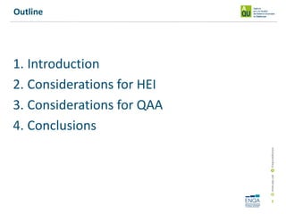 QA in blended and online education: Main findings of the ENQA WG E ...