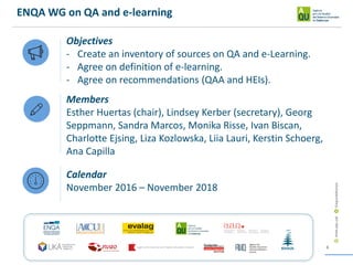 QA in blended and online education: Main findings of the ENQA WG E ...