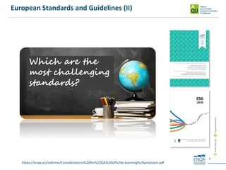 QA in blended and online education: Main findings of the ENQA WG E ...