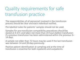 Quality assurance in immunohaematology laboratory | PPTX